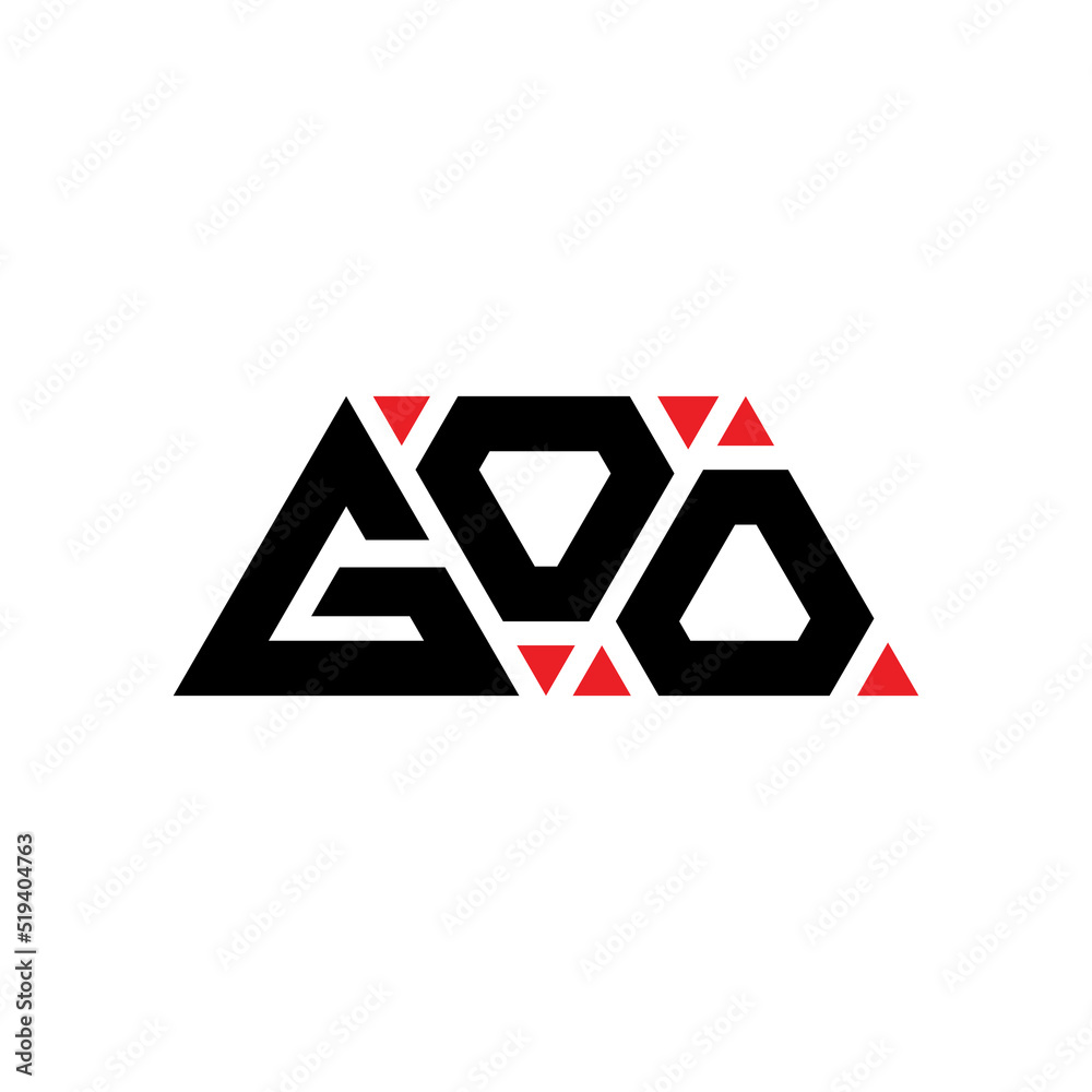 GOO triangle letter logo design with triangle shape. GOO triangle logo ...