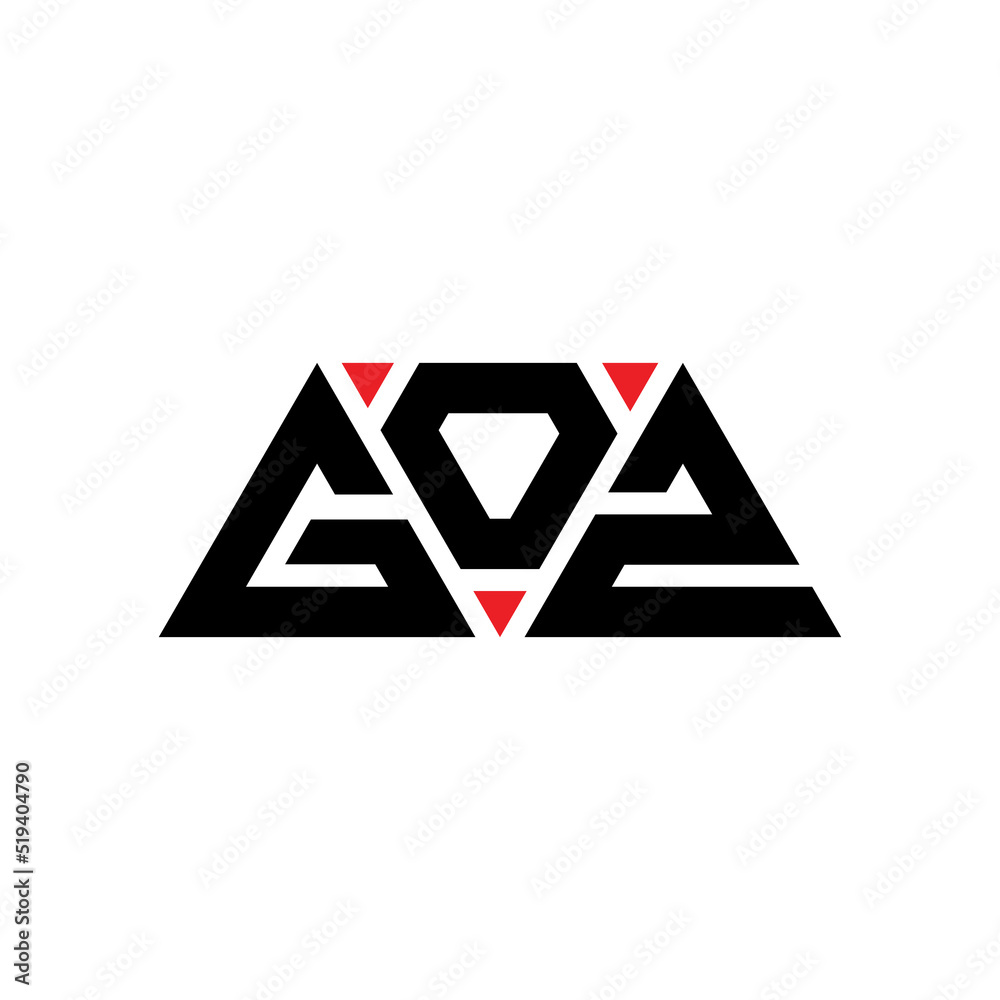 GOZ triangle letter logo design with triangle shape. GOZ triangle logo ...