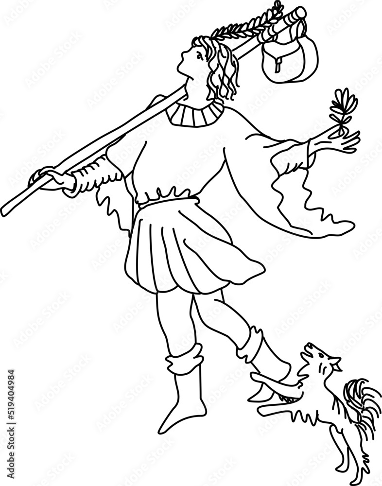 Poster tarot major arcana the fool vector lineart – Wall Art | UkPosters