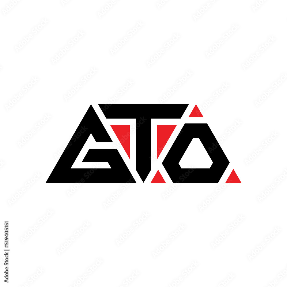 GTO triangle letter logo design with triangle shape. GTO triangle logo ...