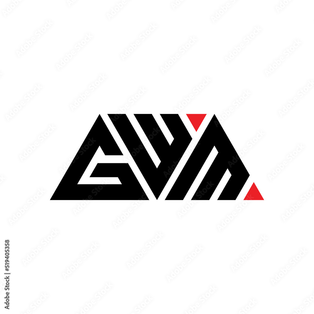 GWM triangle letter logo design with triangle shape. GWM triangle logo ...