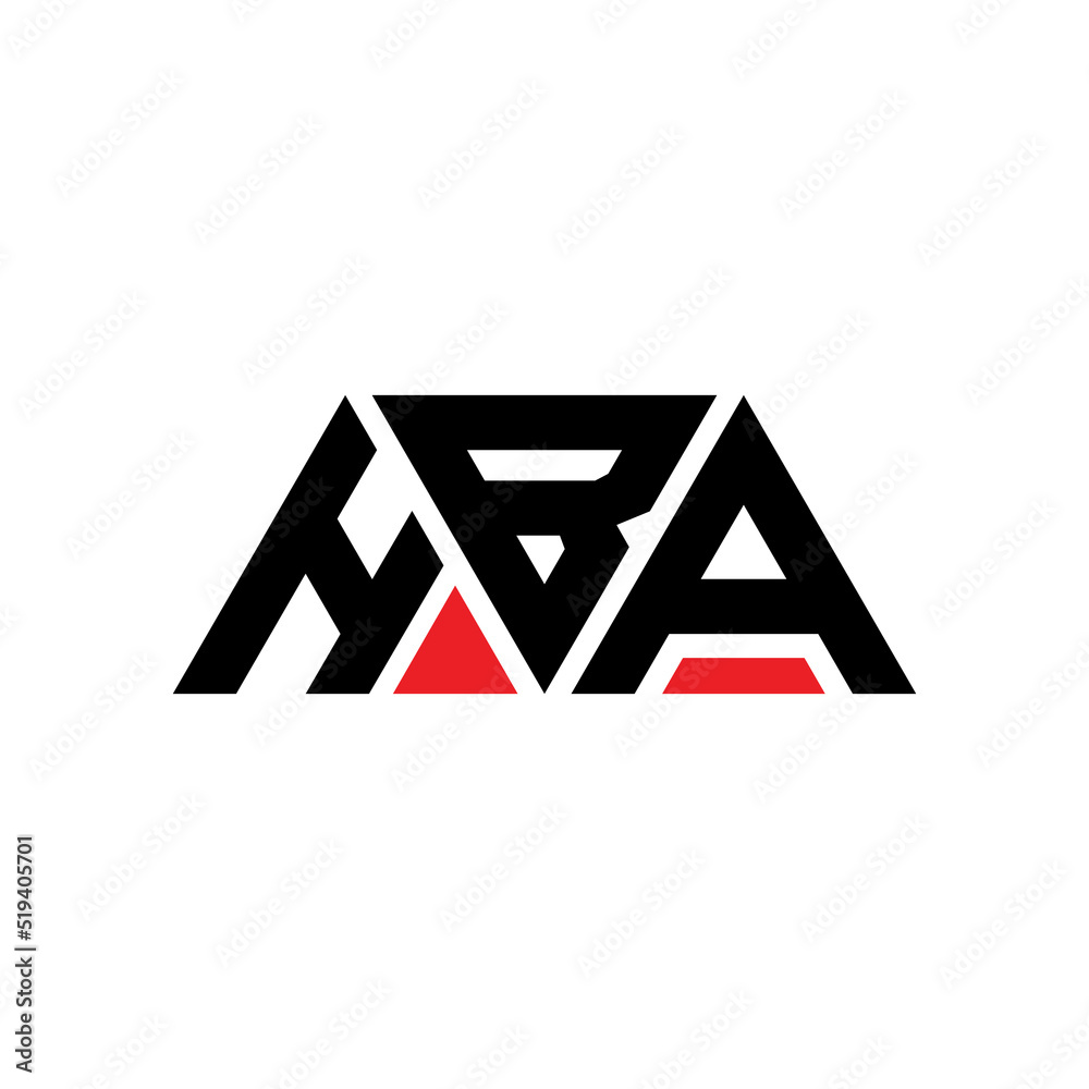 HBA triangle letter logo design with triangle shape. HBA triangle logo ...