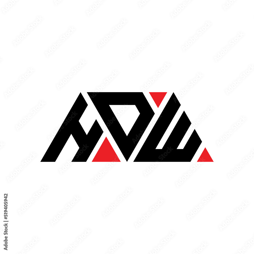 HDW triangle letter logo design with triangle shape. HDW triangle logo ...