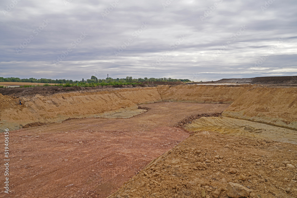 Preparation of the excavation pit for the construction of an abutment ...