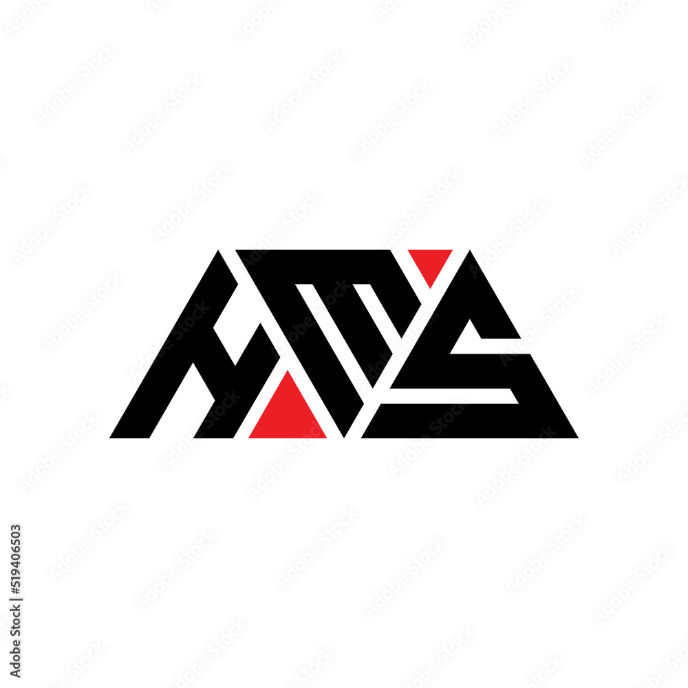 HMS triangle letter logo design with triangle shape. HMS triangle logo ...