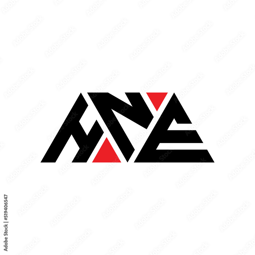 HNE triangle letter logo design with triangle shape. HNE triangle logo design monogram. HNE ...