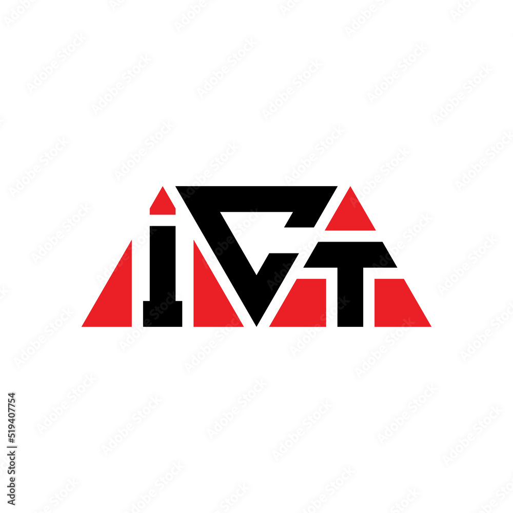 ICT triangle letter logo design with triangle shape. ICT triangle logo ...