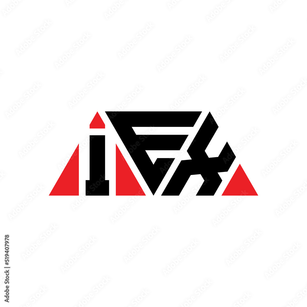 IEX triangle letter logo design with triangle shape. IEX triangle logo ...