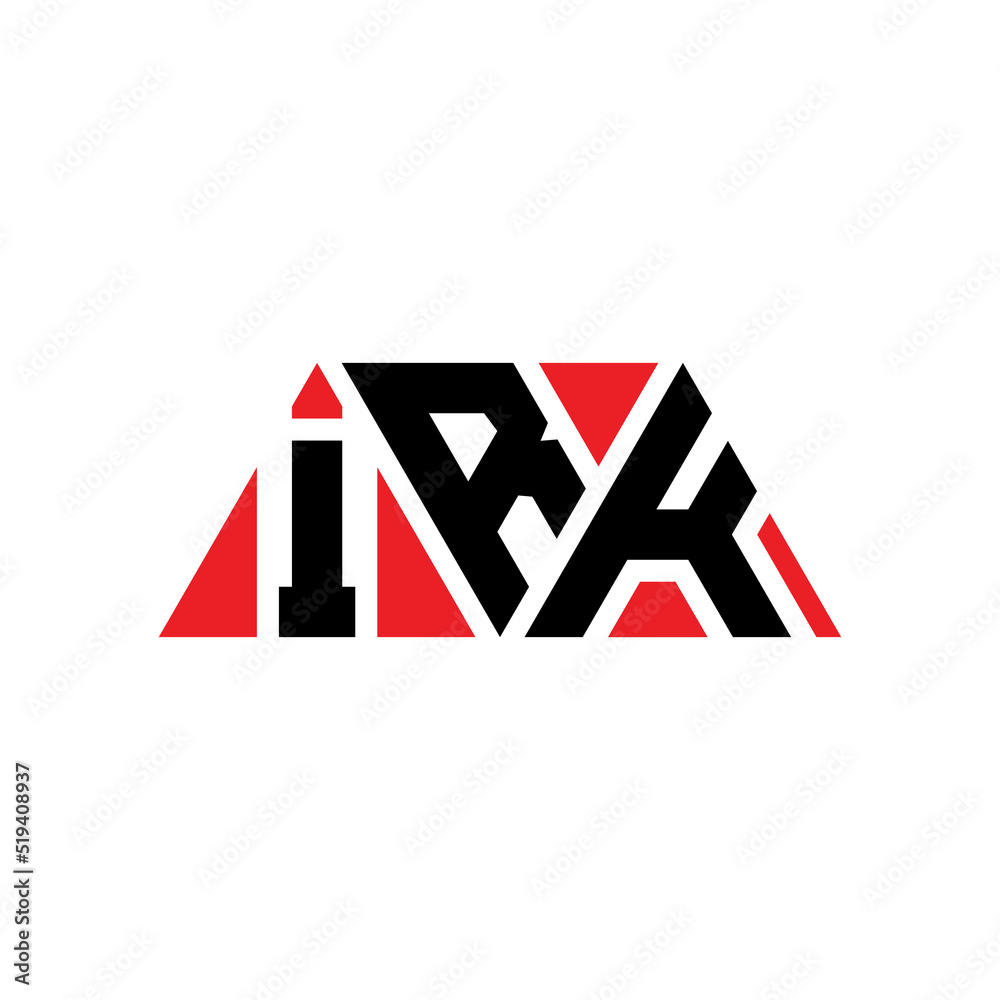 IRK triangle letter logo design with triangle shape. IRK triangle logo ...