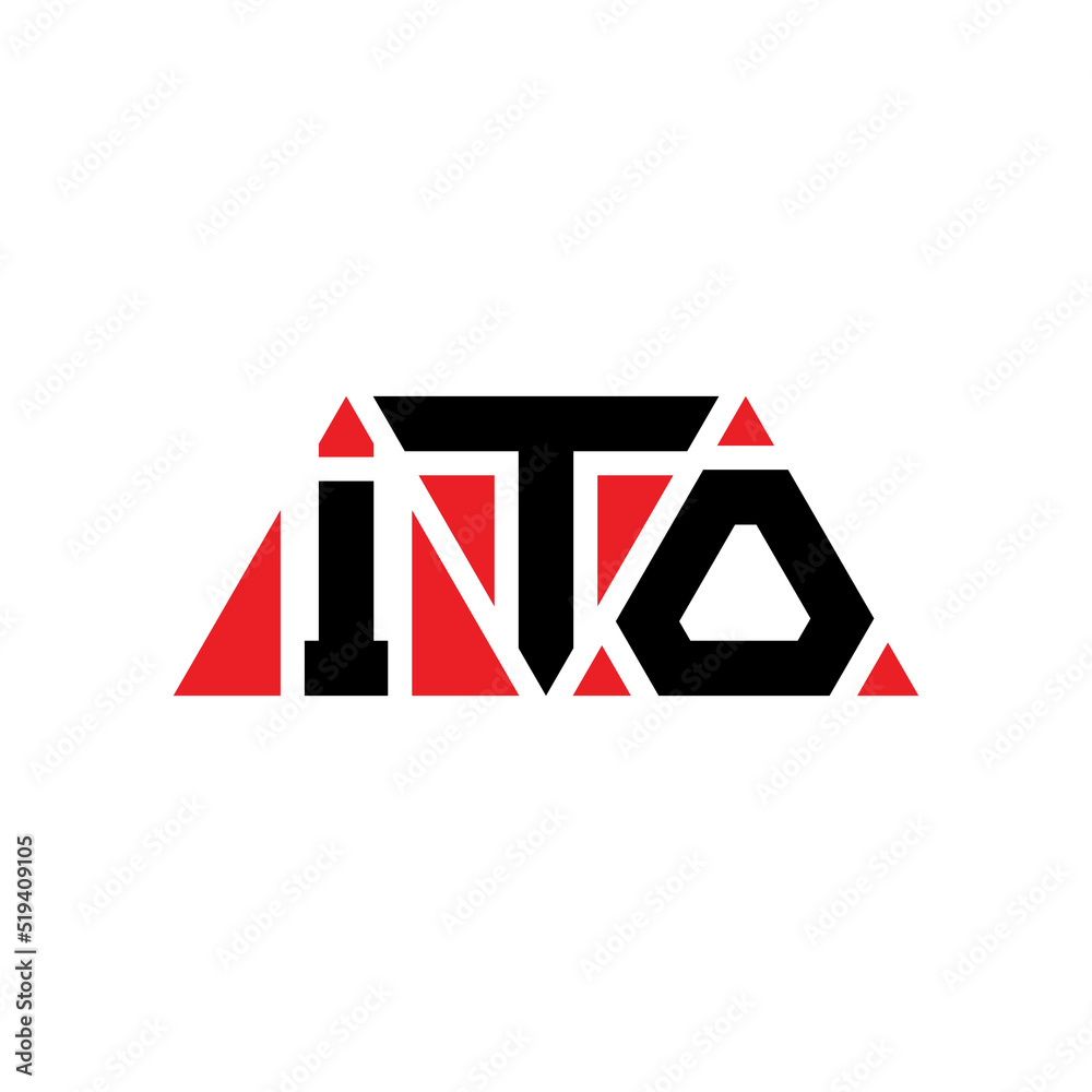 ITO triangle letter logo design with triangle shape. ITO triangle logo ...