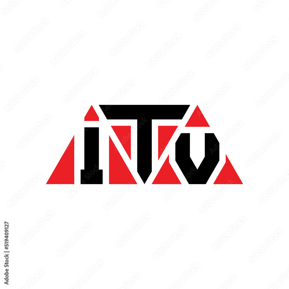 ITV triangle letter logo design with triangle shape. ITV triangle logo ...