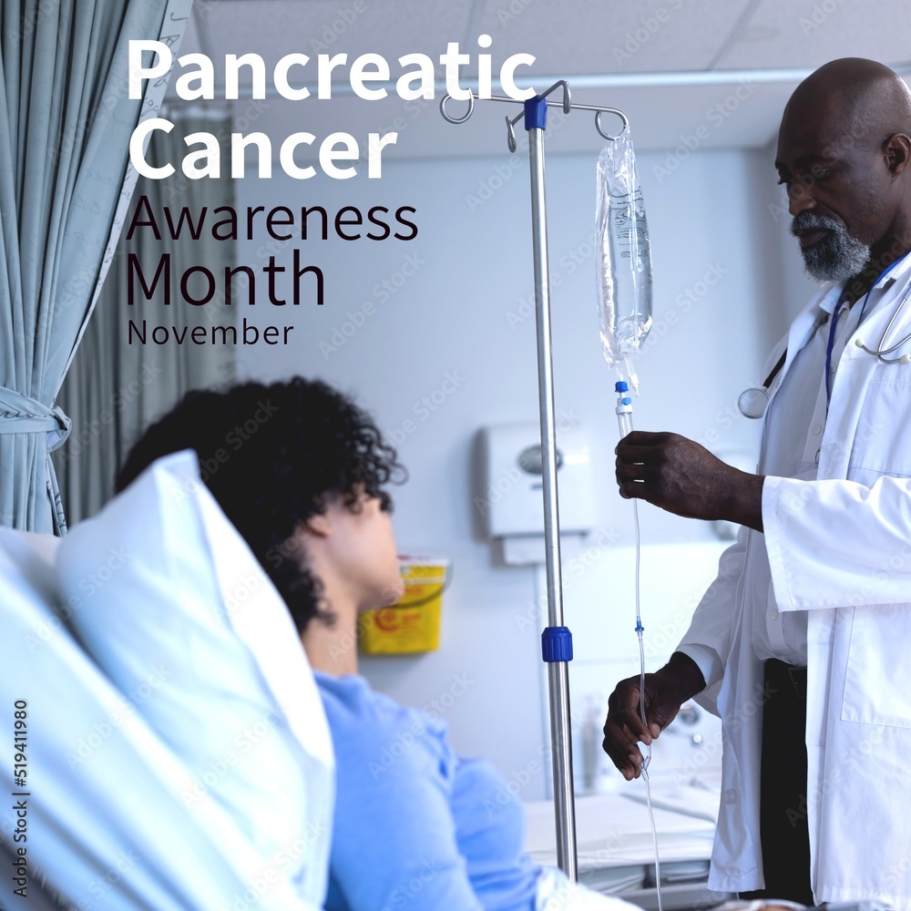 Composition of pancreatic cancer awareness month november text with ...