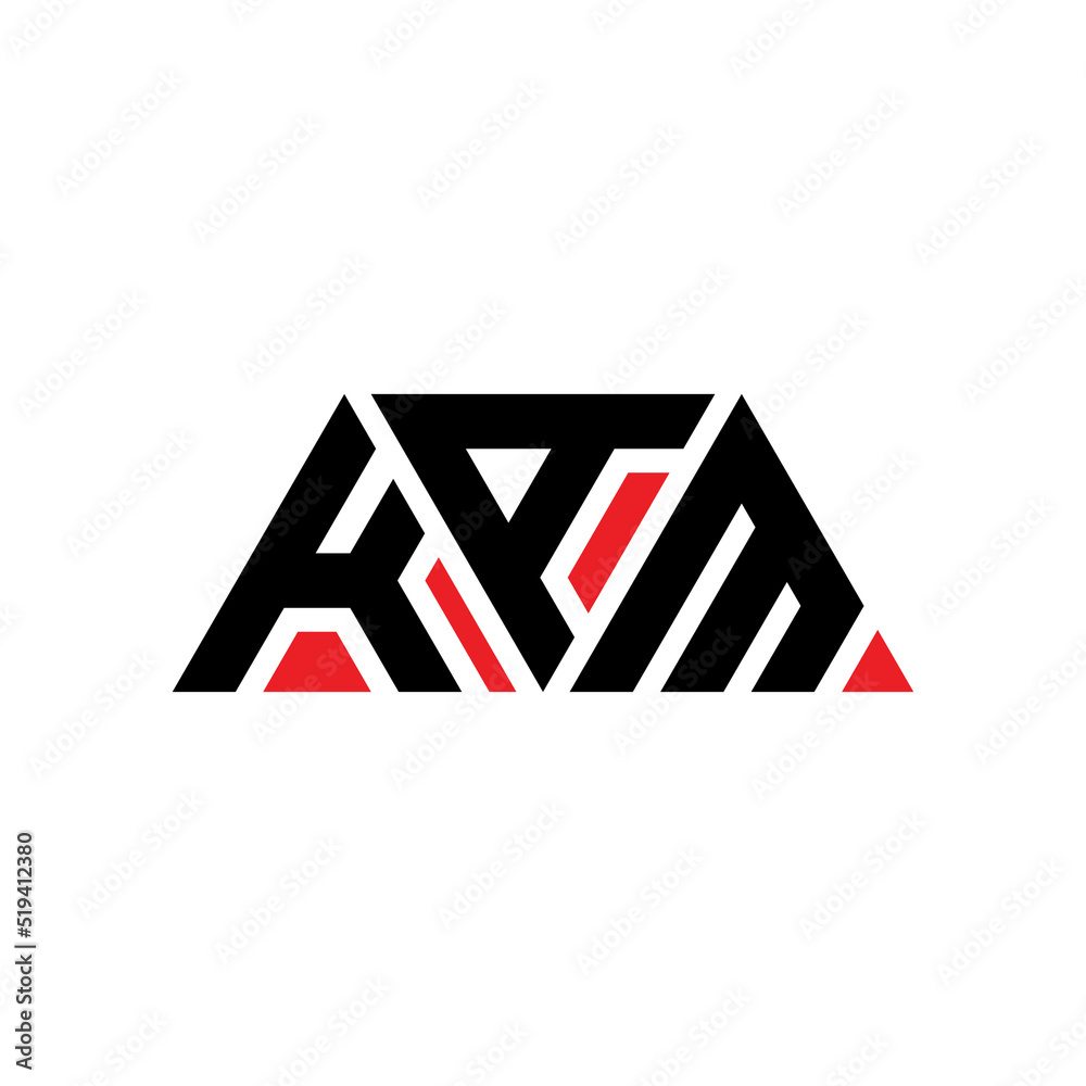 KAM triangle letter logo design with triangle shape. KAM triangle logo ...