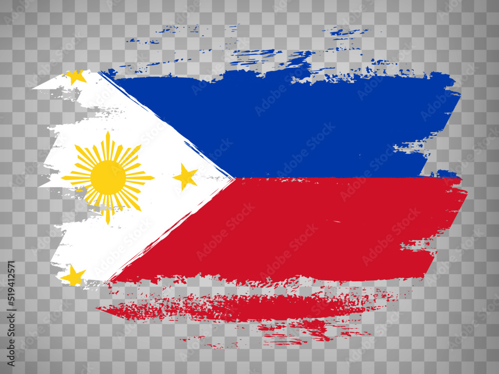Flag Philippines brush stroke background. Flag of Republic of ...