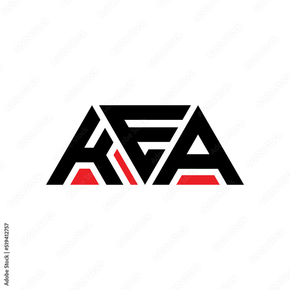 KEA triangle letter logo design with triangle shape. KEA triangle logo ...