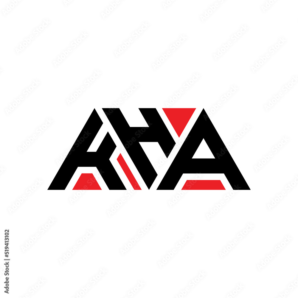 KHA triangle letter logo design with triangle shape. KHA triangle logo design monogram. KHA ...