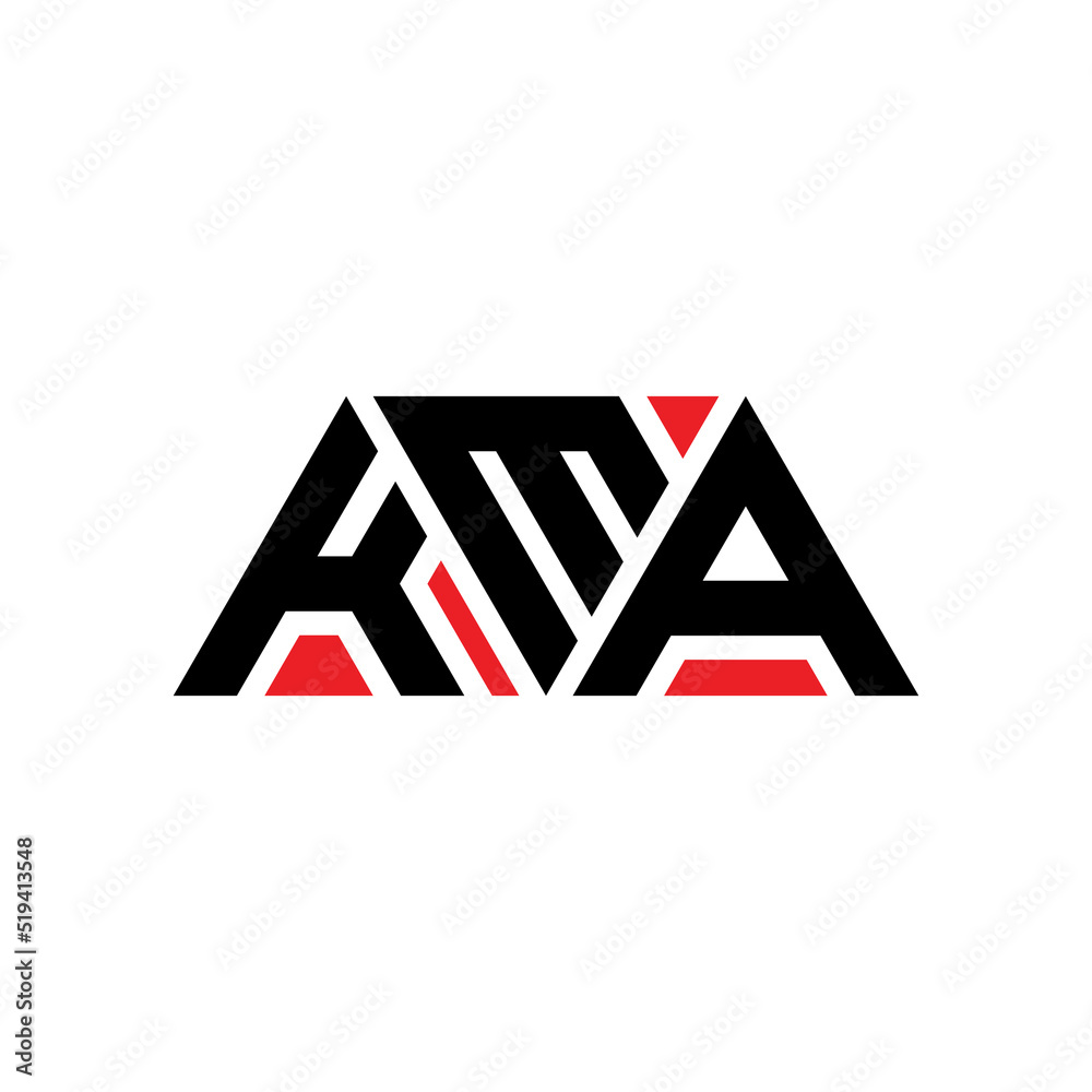 KMA triangle letter logo design with triangle shape. KMA triangle logo ...