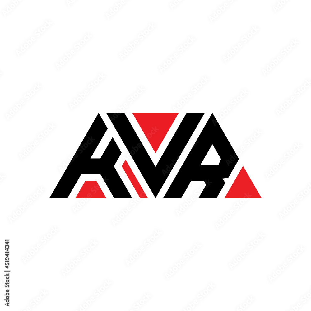 KVR triangle letter logo design with triangle shape. KVR triangle logo ...