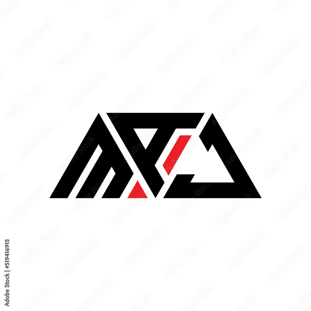 MAJ triangle letter logo design with triangle shape. MAJ triangle logo ...
