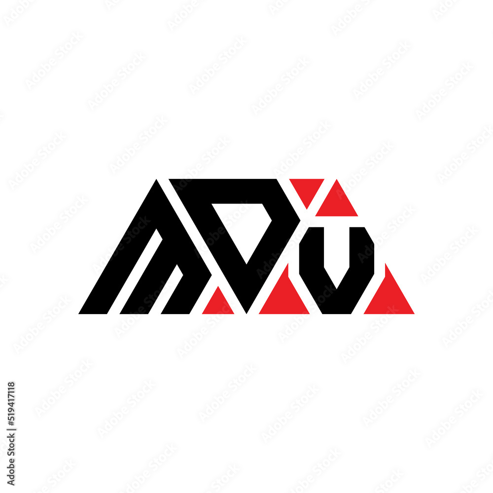 MDV triangle letter logo design with triangle shape. MDV triangle logo ...