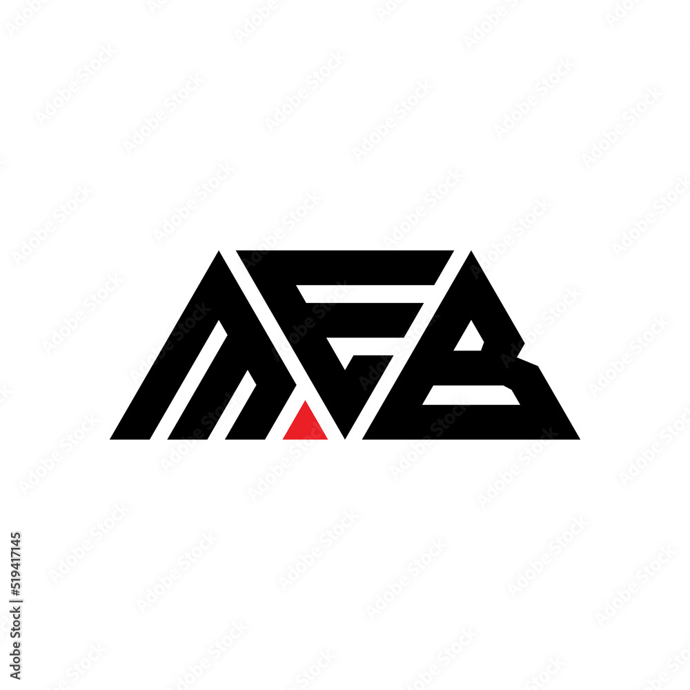MEB triangle letter logo design with triangle shape. MEB triangle logo ...