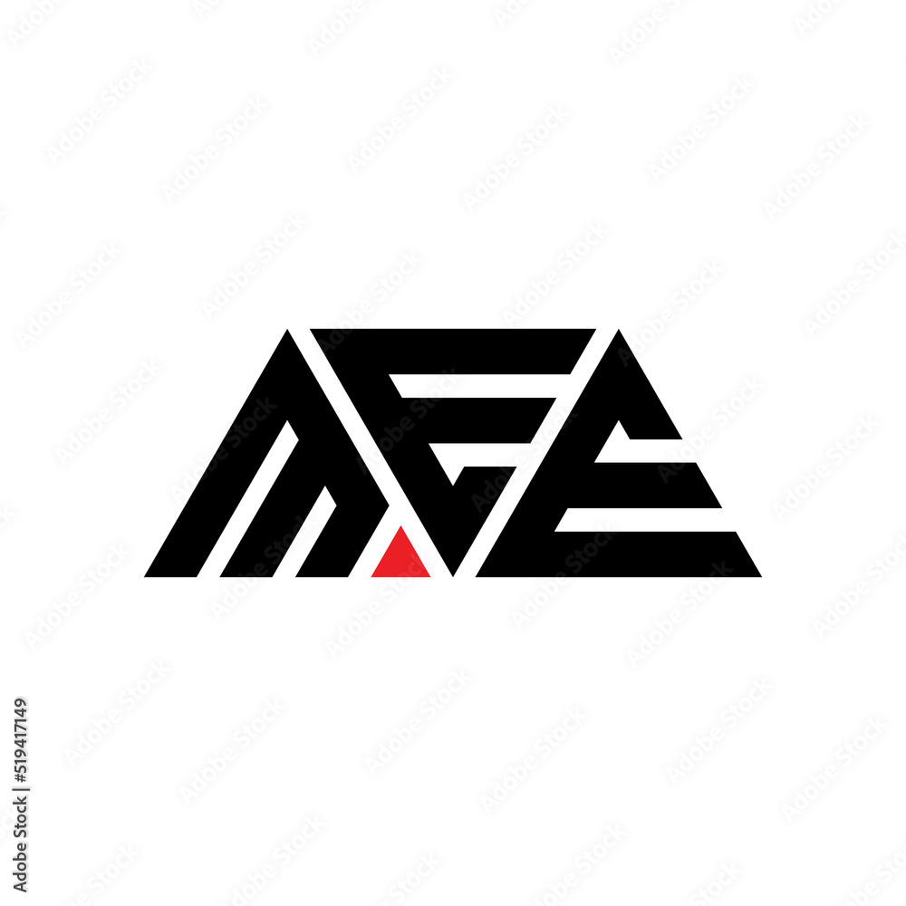 MEE triangle letter logo design with triangle shape. MEE triangle logo ...