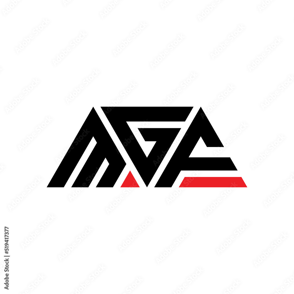 MGF triangle letter logo design with triangle shape. MGF triangle logo ...