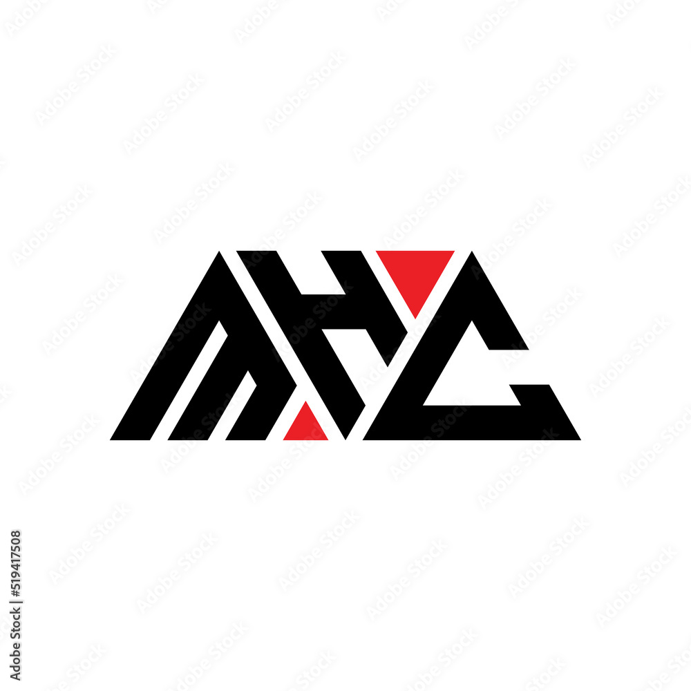 MHC triangle letter logo design with triangle shape. MHC triangle logo ...