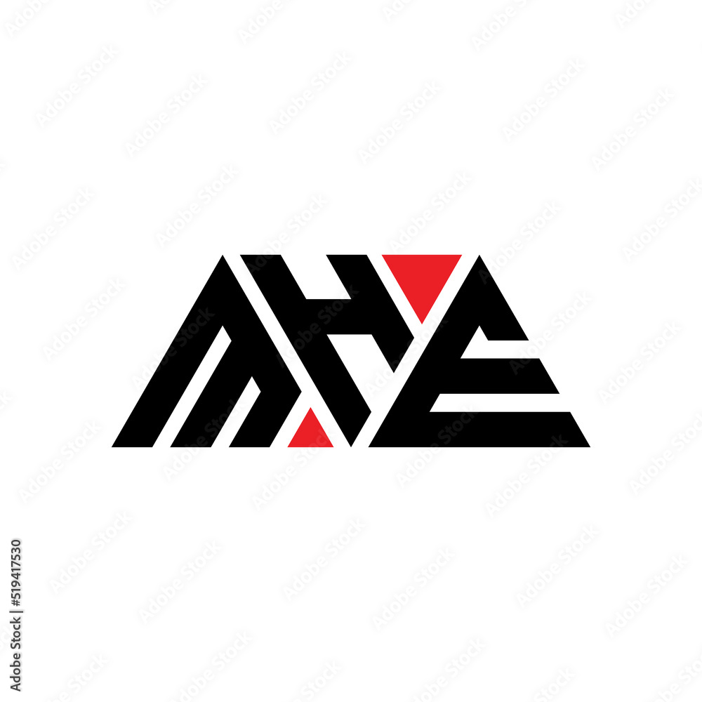 MHE triangle letter logo design with triangle shape. MHE triangle logo ...
