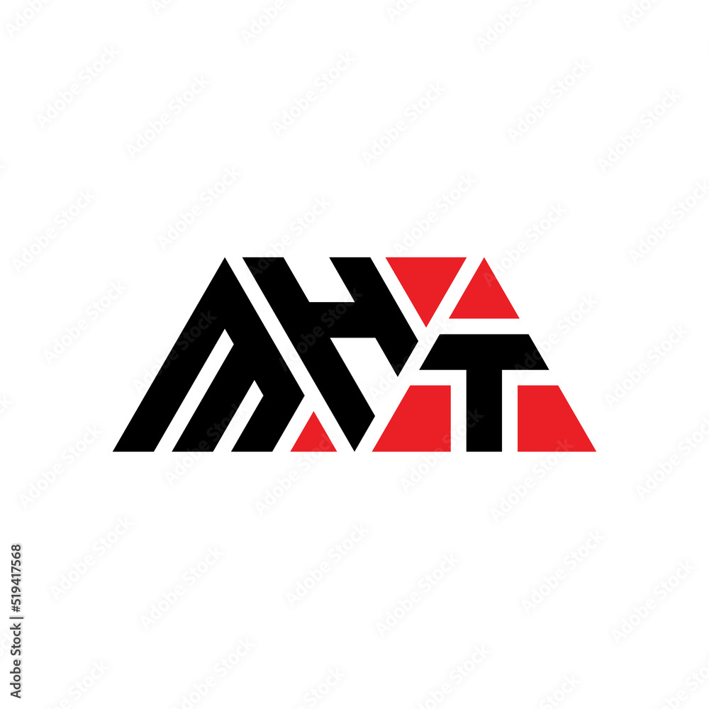 MHT triangle letter logo design with triangle shape. MHT triangle logo ...