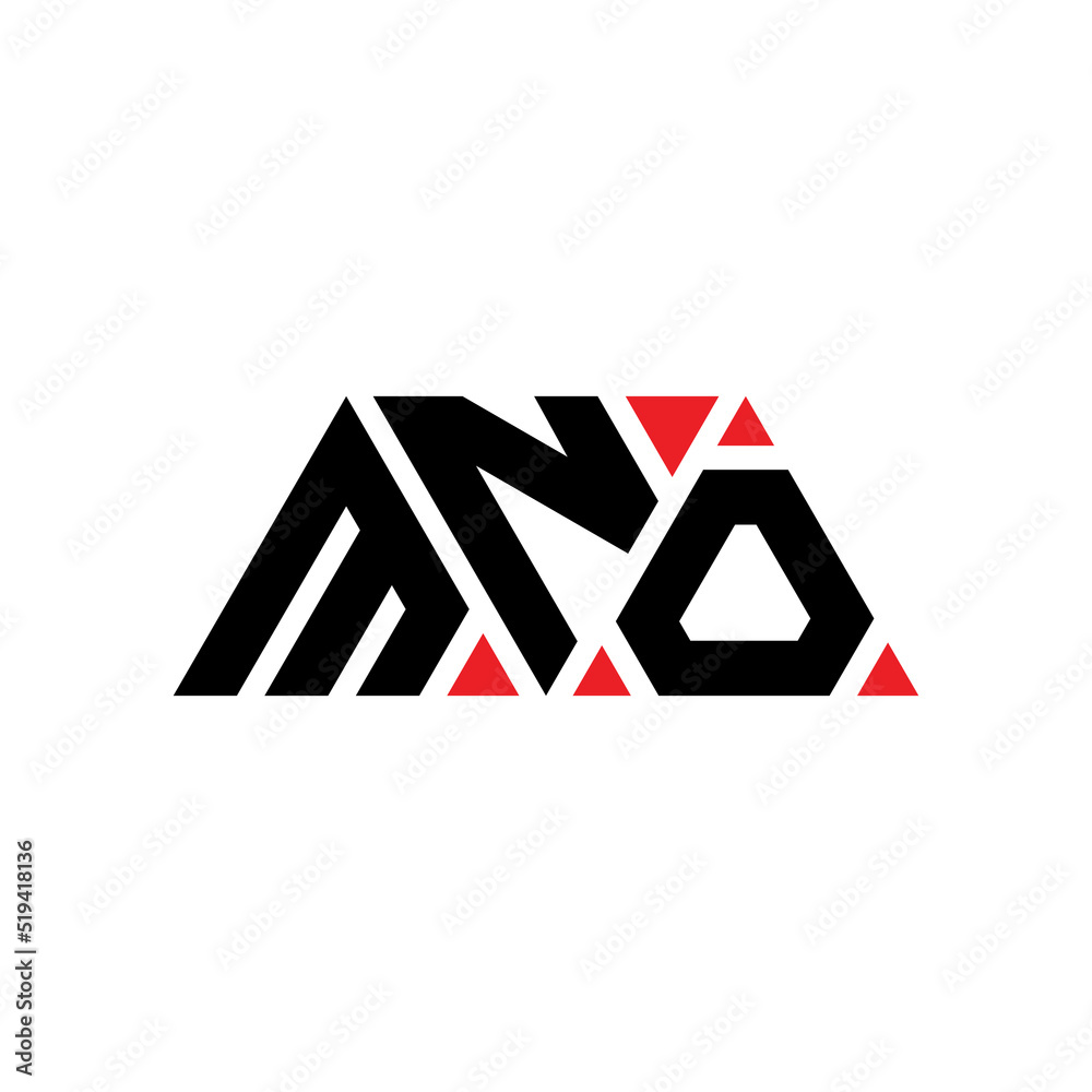 MNO triangle letter logo design with triangle shape. MNO triangle logo ...