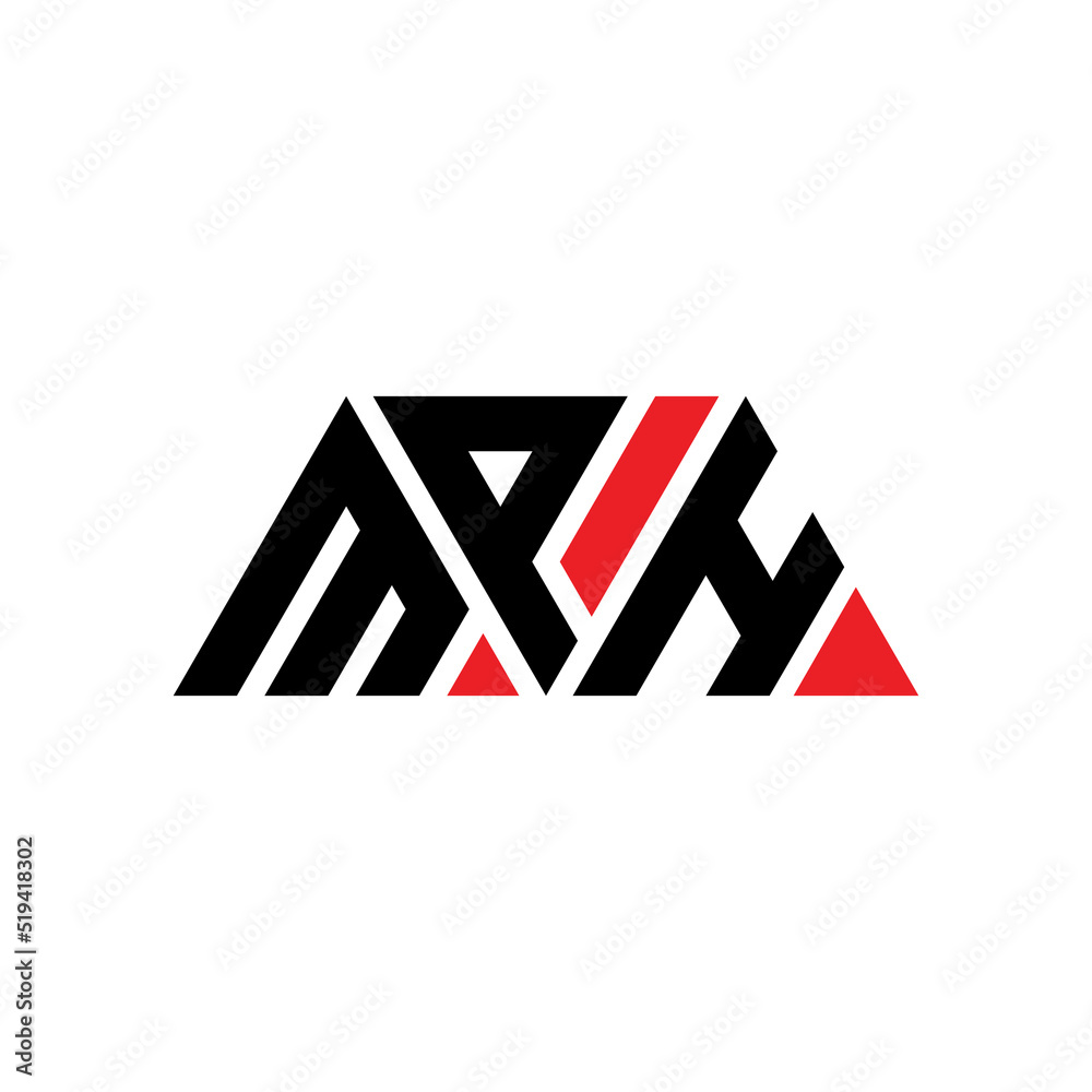 MPH triangle letter logo design with triangle shape. MPH triangle logo ...
