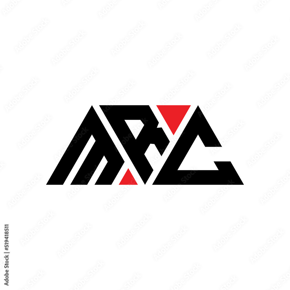 MRC triangle letter logo design with triangle shape. MRC triangle logo ...