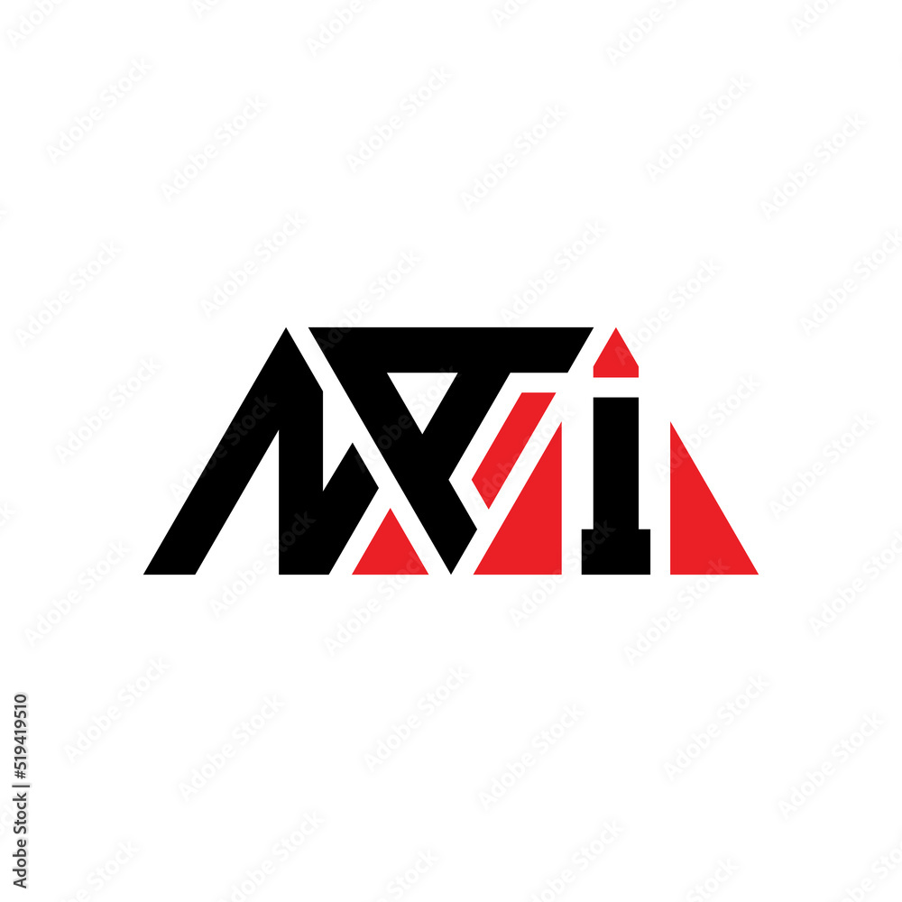 NAI triangle letter logo design with triangle shape. NAI triangle logo ...