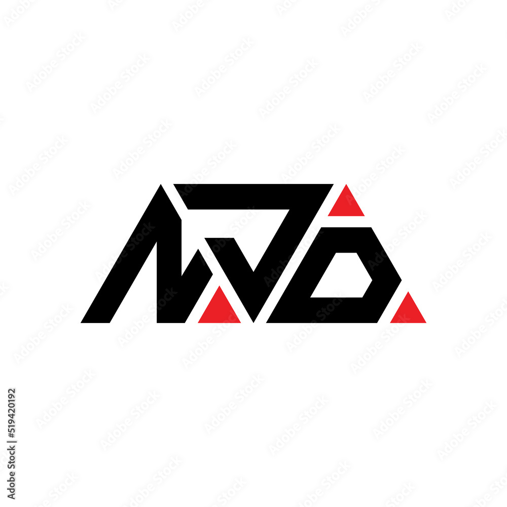 NJD triangle letter logo design with triangle shape. NJD triangle logo ...