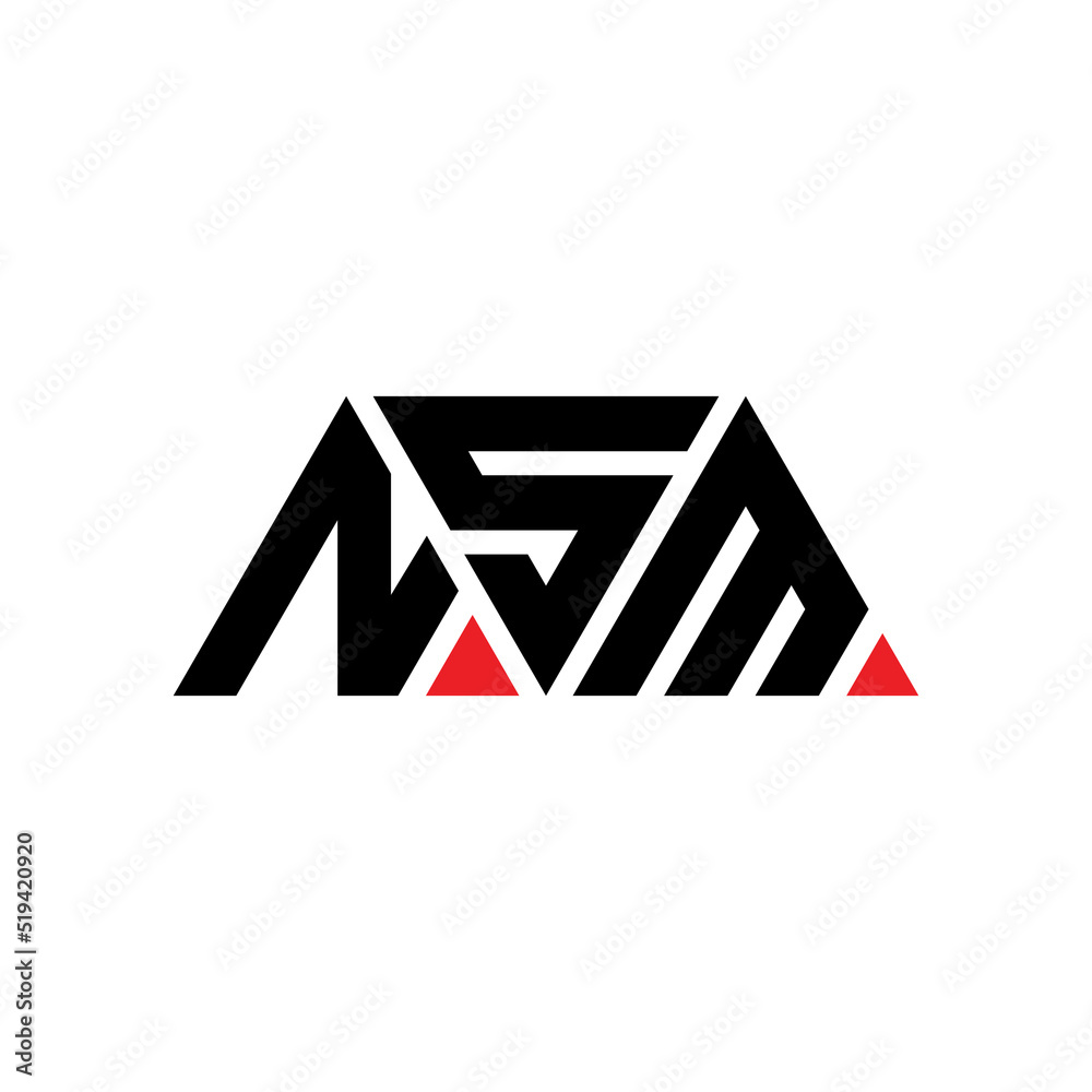 NSM triangle letter logo design with triangle shape. NSM triangle logo ...