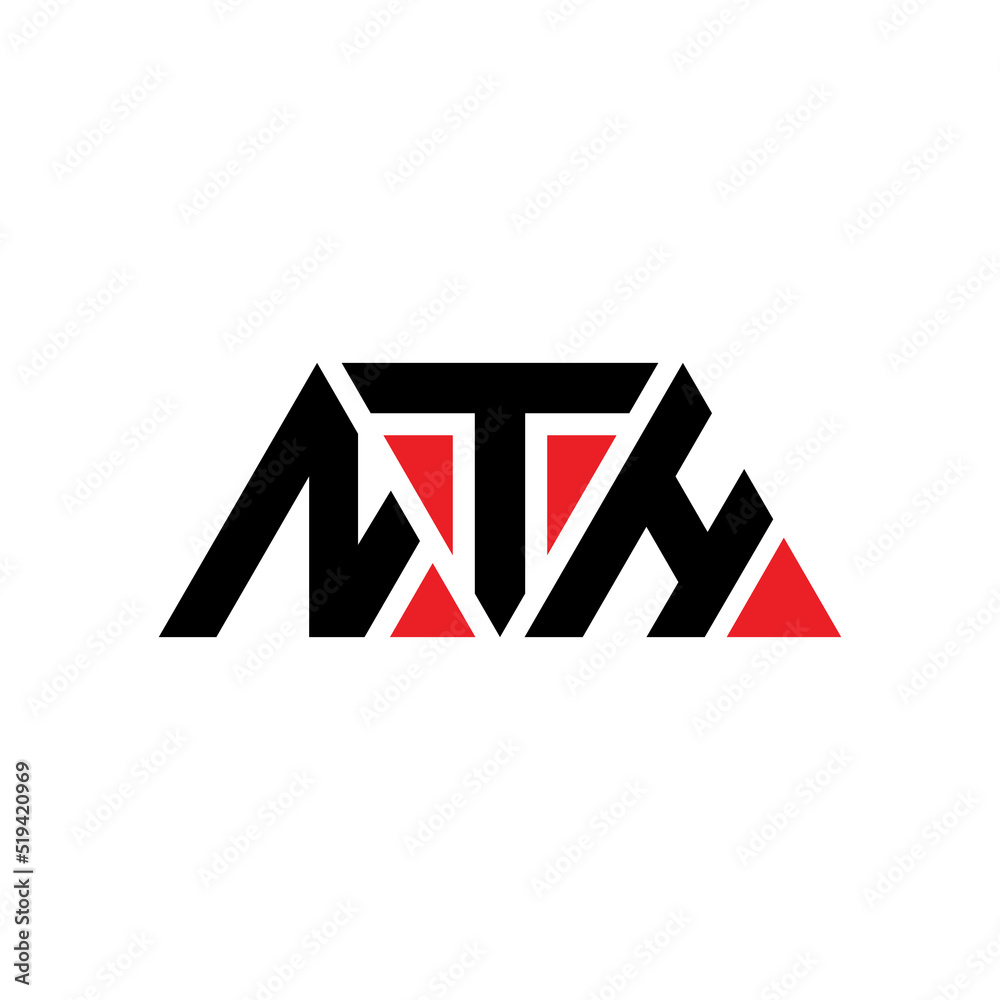 NTH triangle letter logo design with triangle shape. NTH triangle logo ...