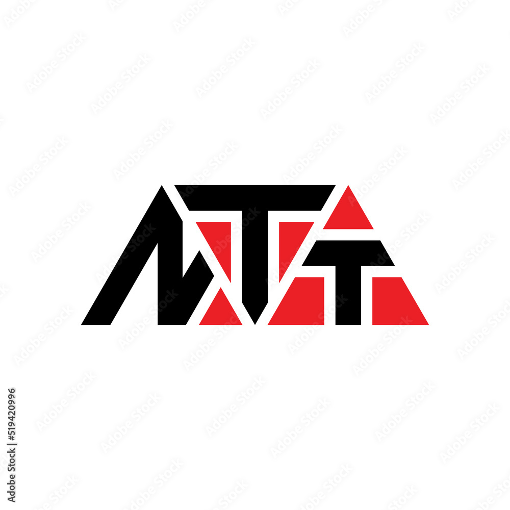 NTT triangle letter logo design with triangle shape. NTT triangle logo ...