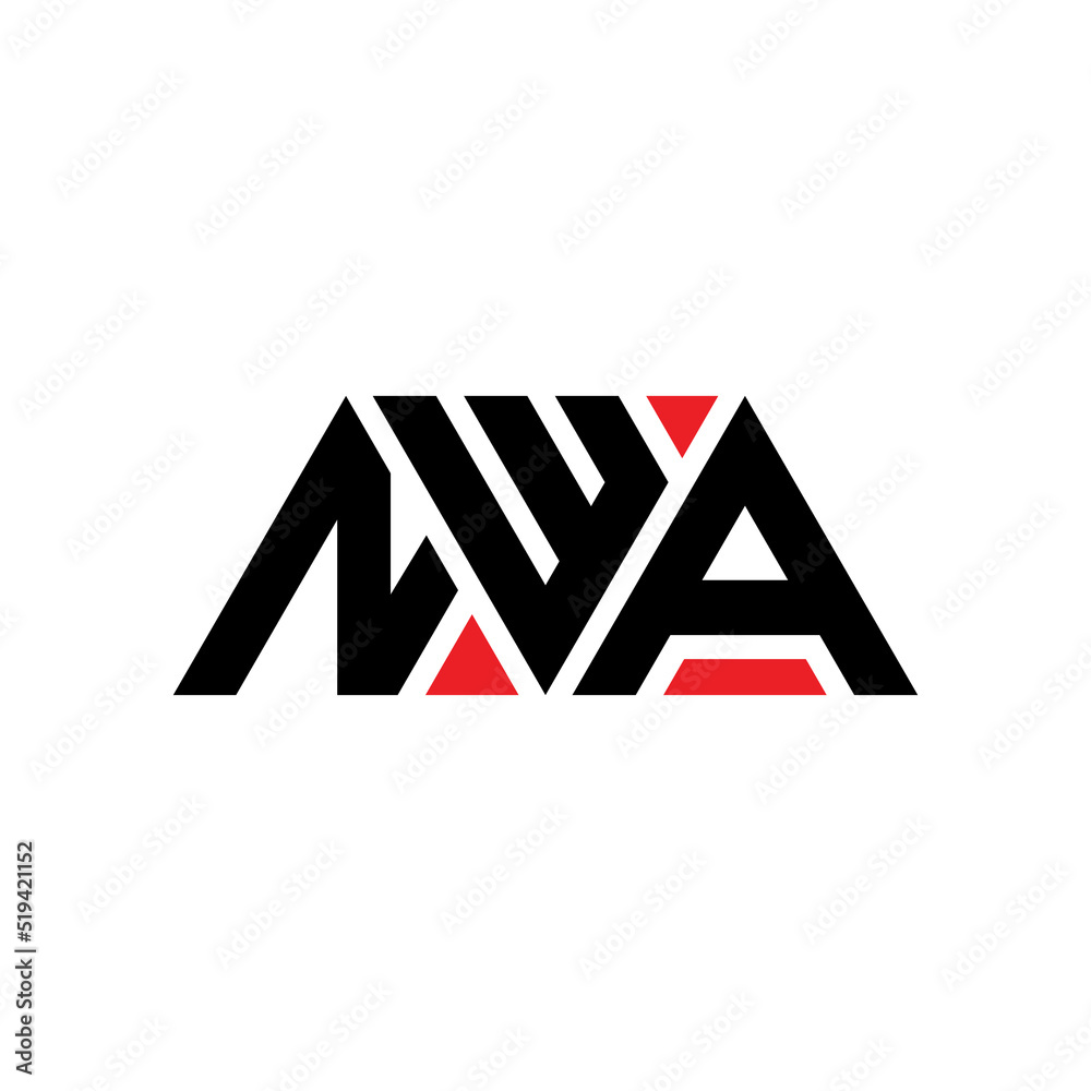 NWA triangle letter logo design with triangle shape. NWA triangle logo ...