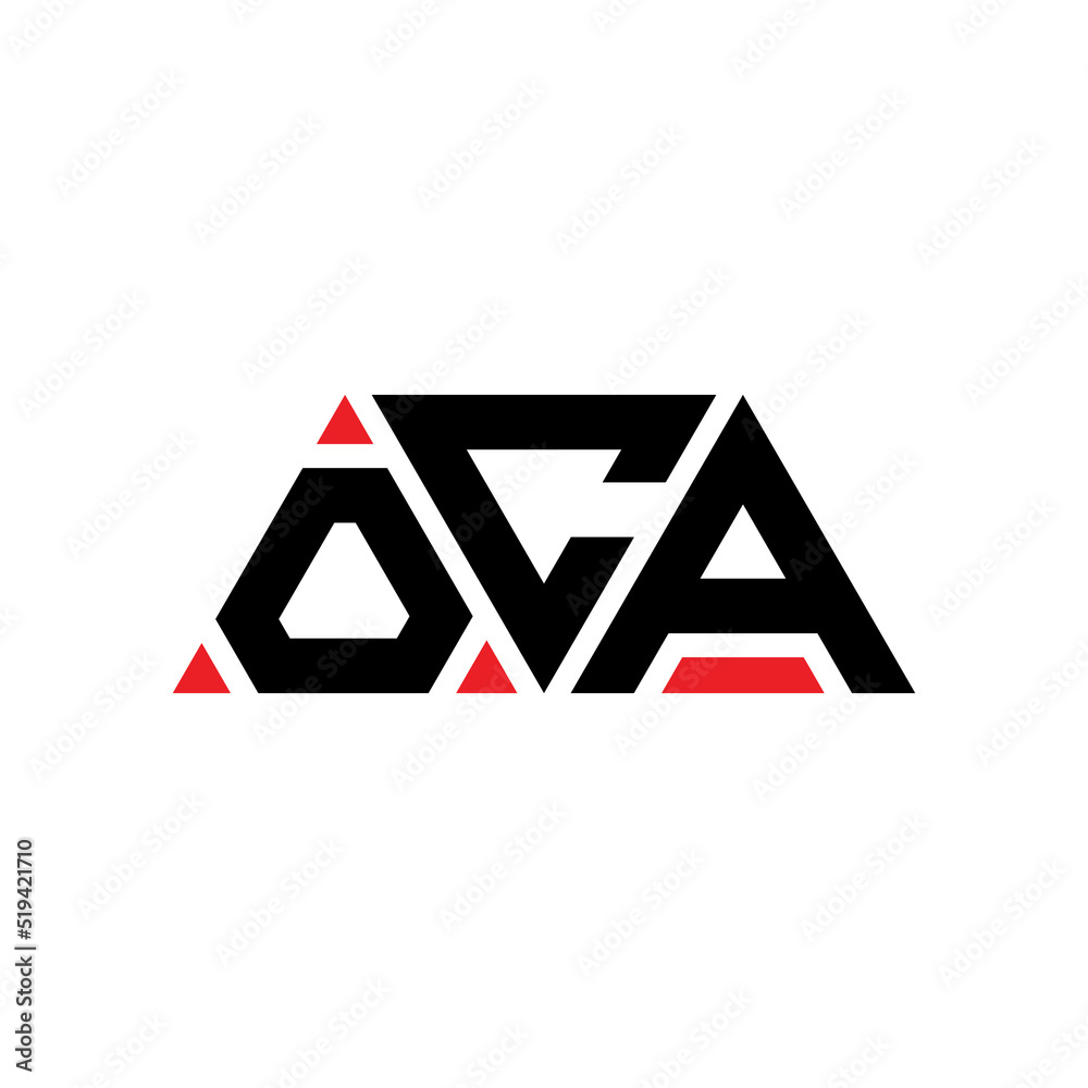OCA triangle letter logo design with triangle shape. OCA triangle logo ...