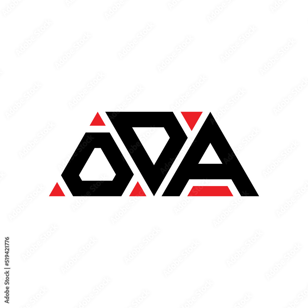 ODA triangle letter logo design with triangle shape. ODA triangle logo ...