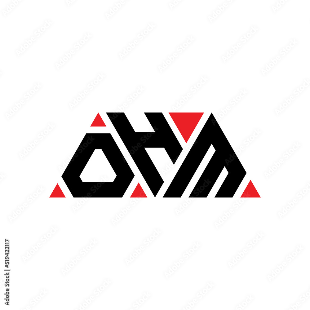 OHM triangle letter logo design with triangle shape. OHM triangle logo ...