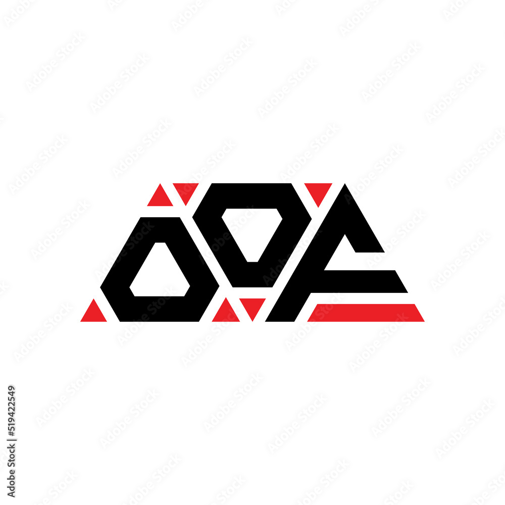 OOF triangle letter logo design with triangle shape. OOF triangle logo ...