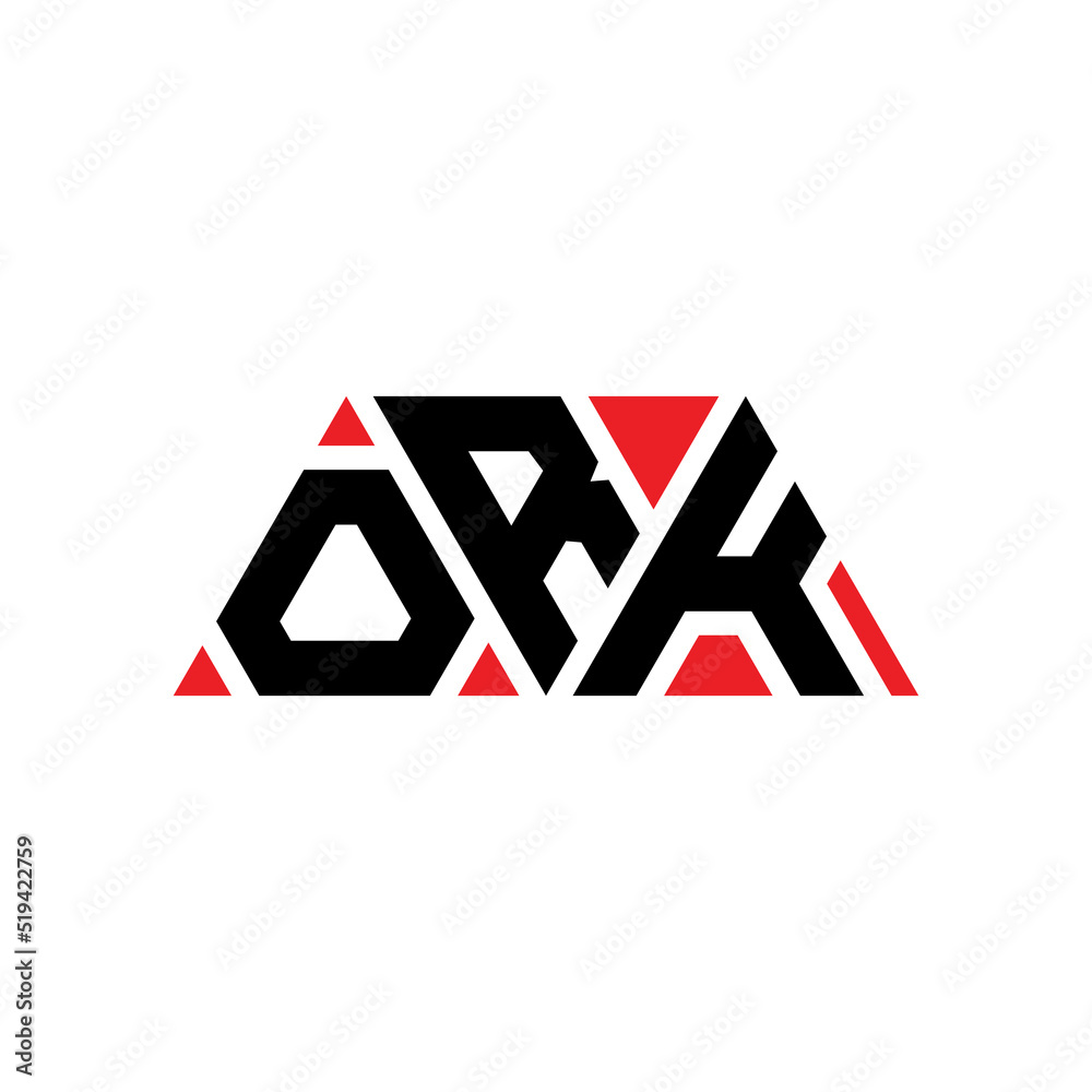 ORK triangle letter logo design with triangle shape. ORK triangle logo ...