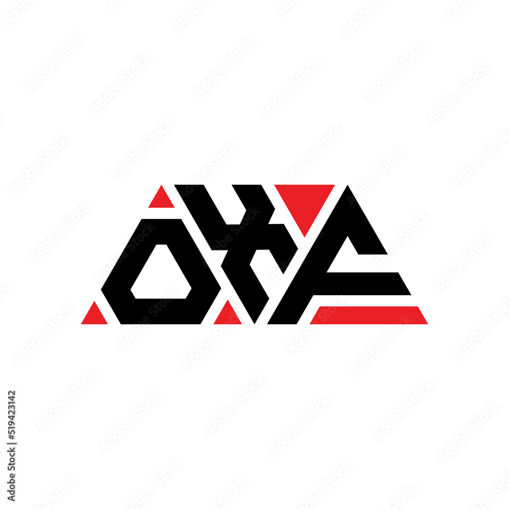 OXF triangle letter logo design with triangle shape. OXF triangle logo ...