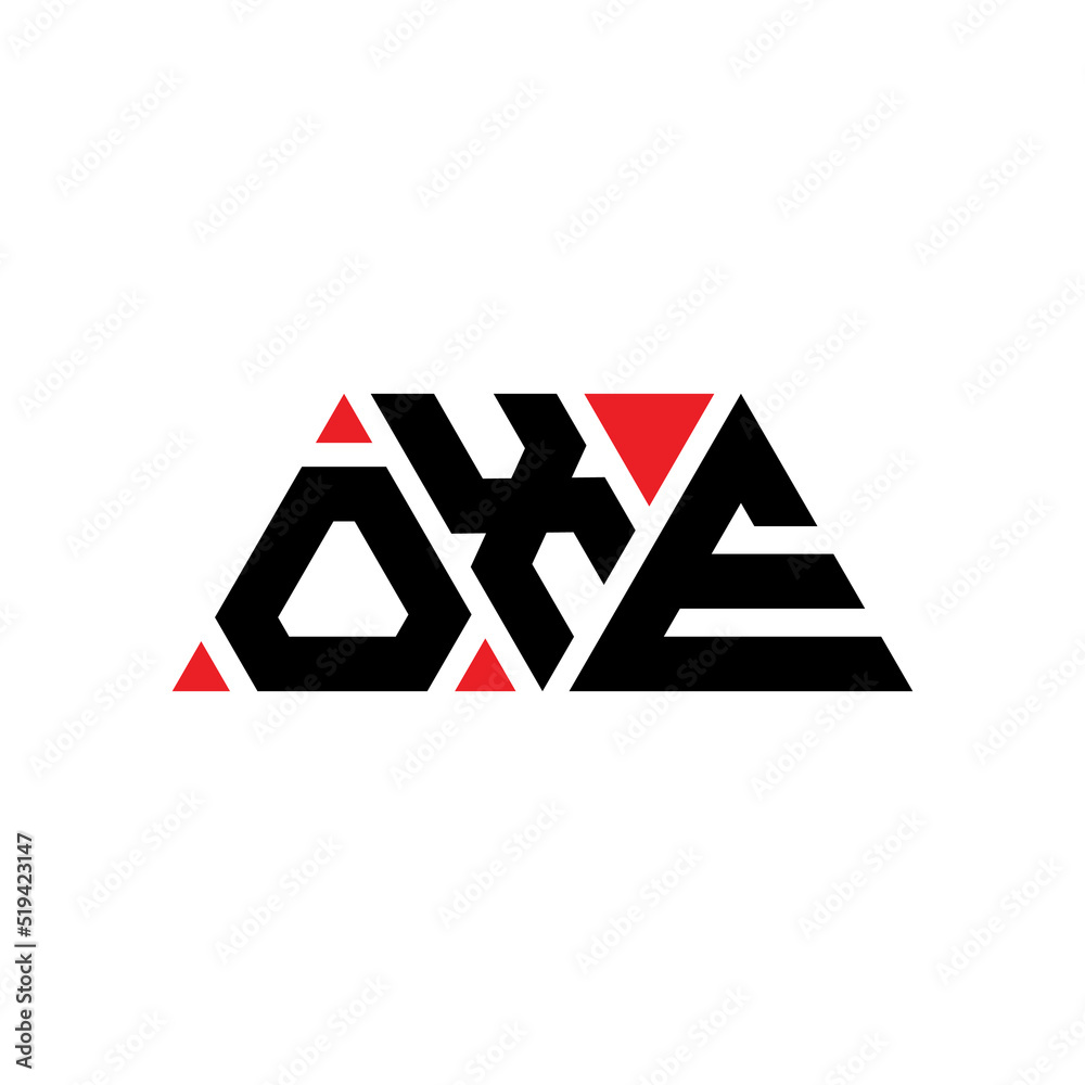 OXE triangle letter logo design with triangle shape. OXE triangle logo ...