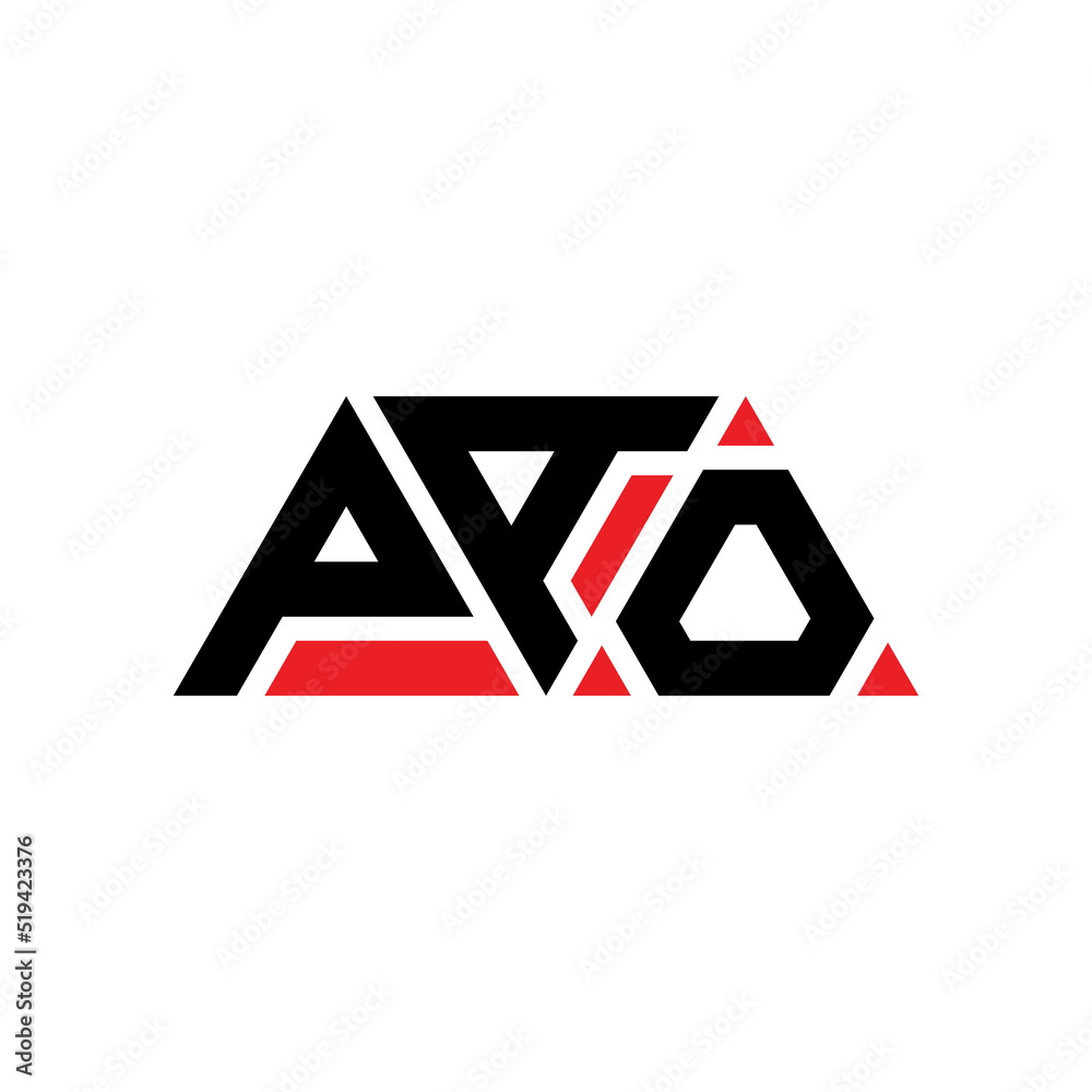 PAO triangle letter logo design with triangle shape. PAO triangle logo ...