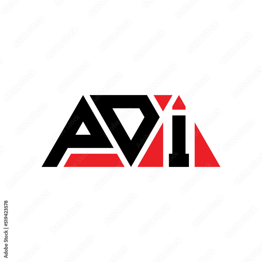 PDI triangle letter logo design with triangle shape. PDI triangle logo ...