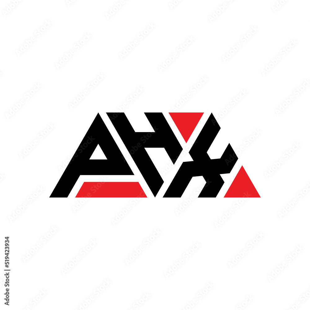 PHX triangle letter logo design with triangle shape. PHX triangle logo ...