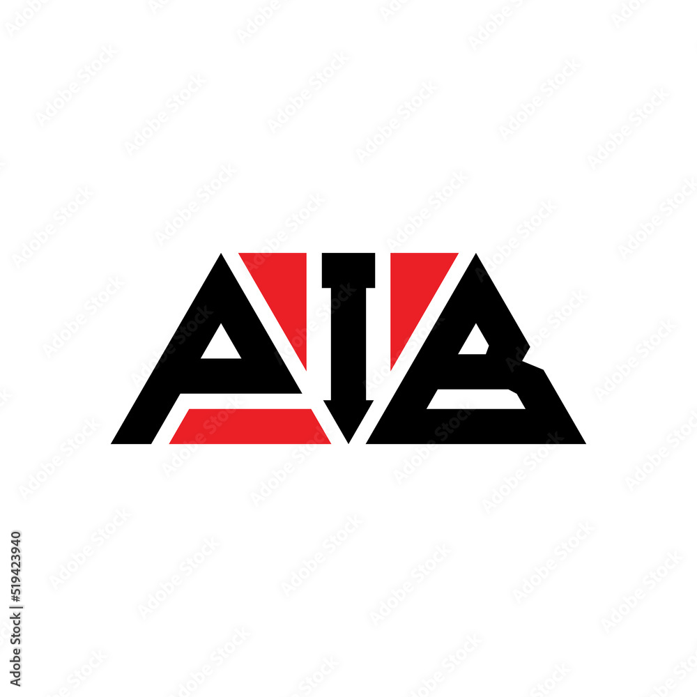 PIB triangle letter logo design with triangle shape. PIB triangle logo ...